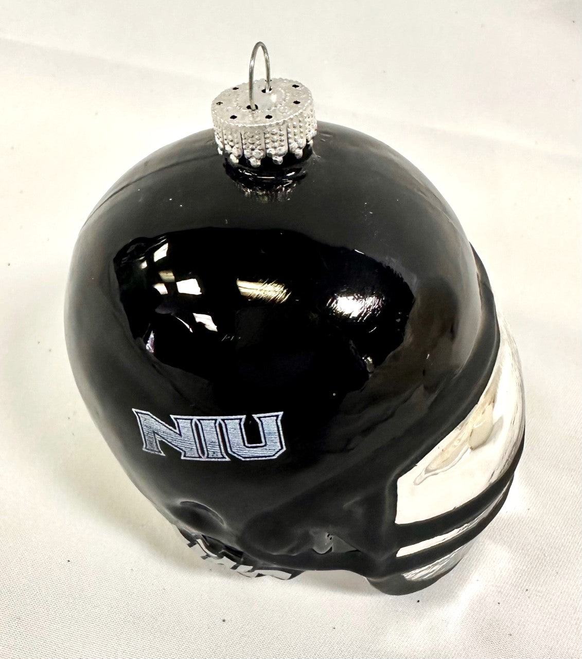 3 1/2" (89mm) Glass Football Helmet Figurine Ornaments, Black, 1/Box ...