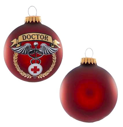 3 1/4" (80mm) Port Velvet Glass Ball with First Responders Doctor Icon ...