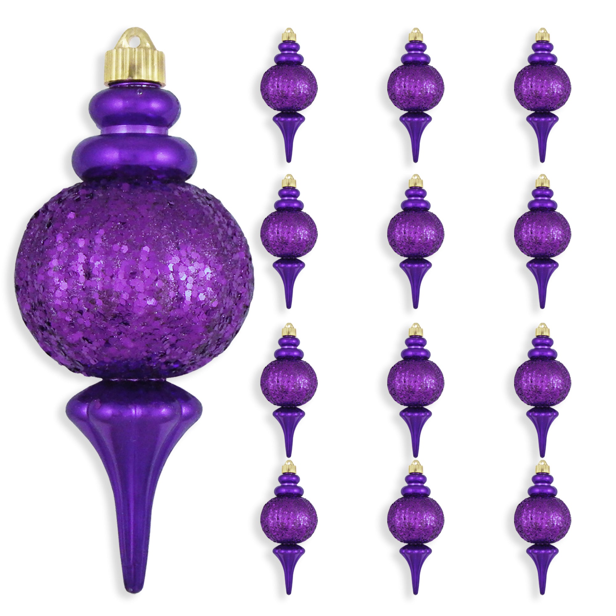 8 2/3" (220mm) Large Commercial Shatterproof Finials, Vivacious Purple ...