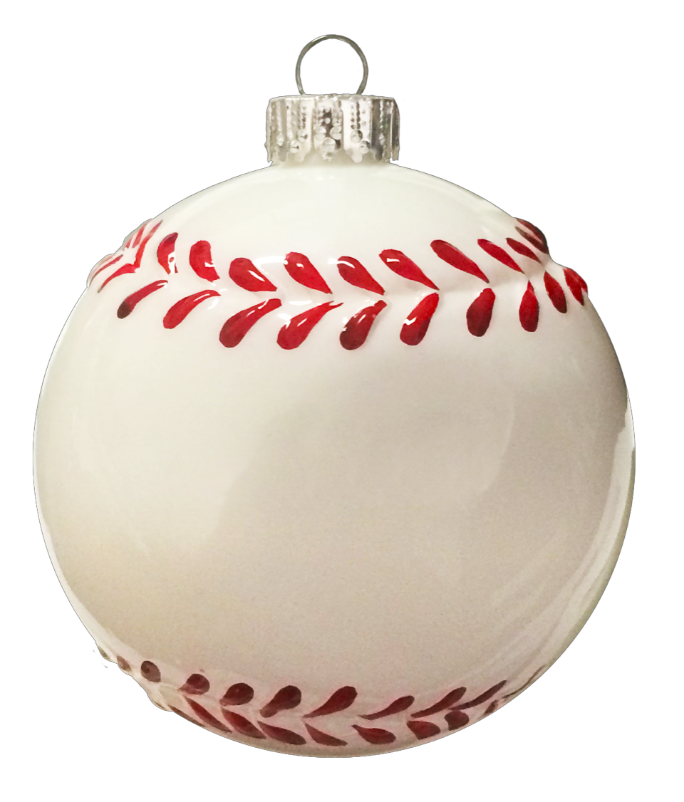 3" (76mm) Glass Baseball Round Ornaments, 1/Box, 12/Case, 12 Pieces ...