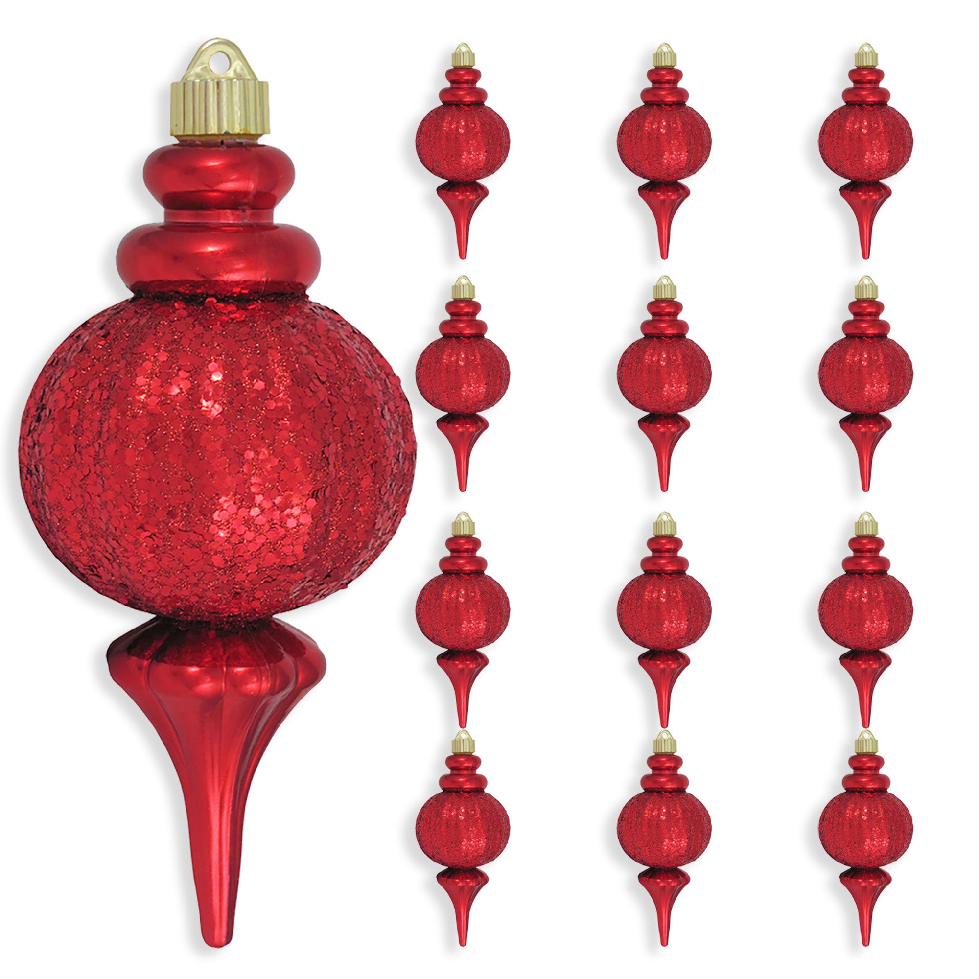 8 2/3" (220mm) Large Commercial Shatterproof Finials, Sonic Red , Case ...